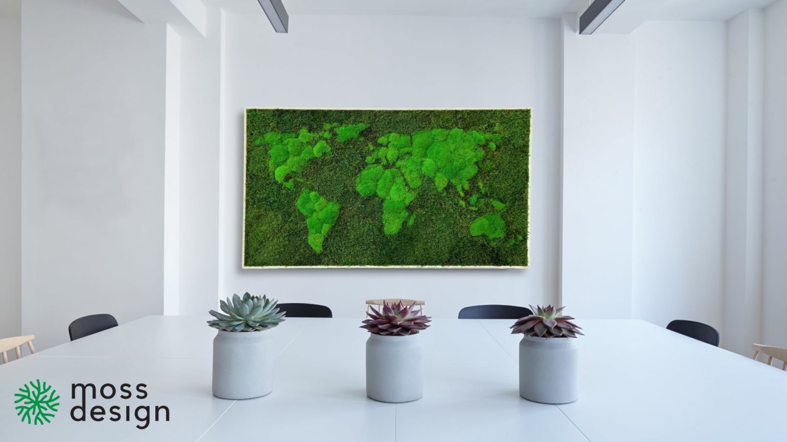 Mechová mapa světa - kopcovitý a lesní mech | Mossdesign